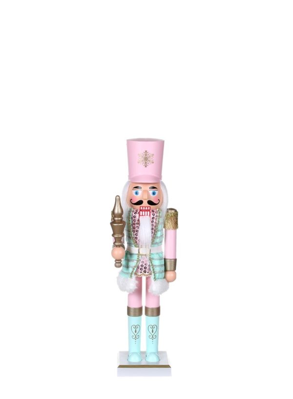 Musical Pastel Pink Nutcracker 38cm | St Nicholas Christmas Cave