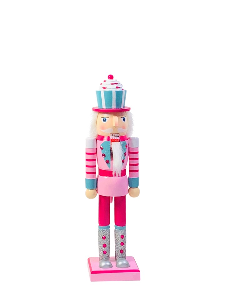 Pastel Pink Nutcracker 36cm | St Nicholas Christmas Cave
