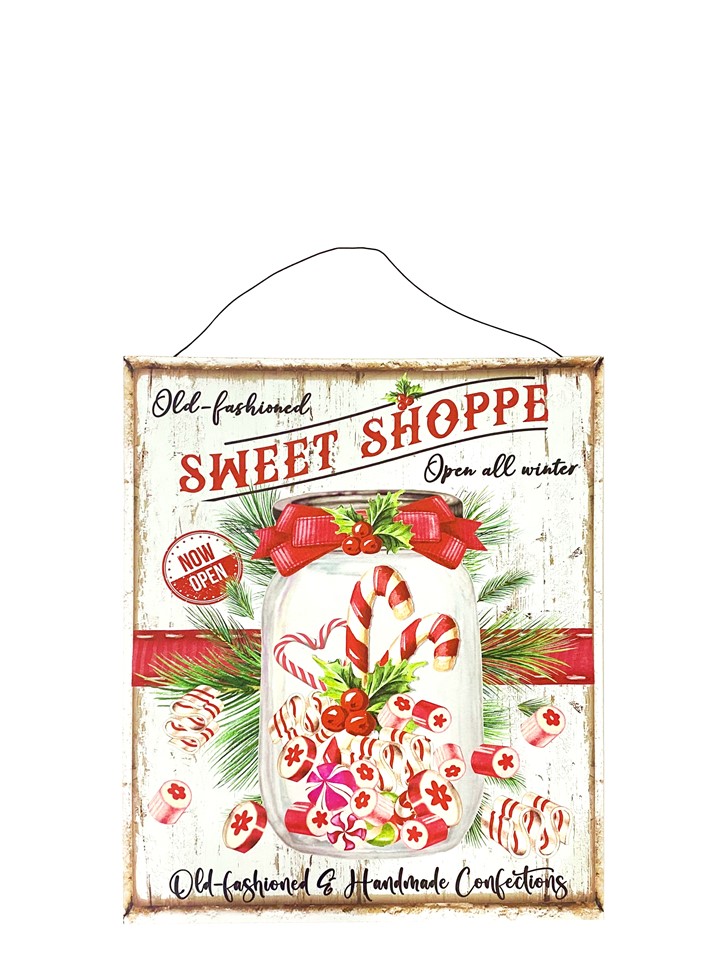 Wooden Retro Sign Sweet Shoppe | St Nicholas Christmas Cave