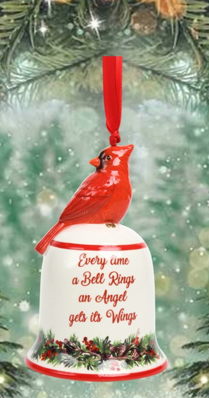 Red Cardinal Bell Ornament | St Nicholas Christmas Cave