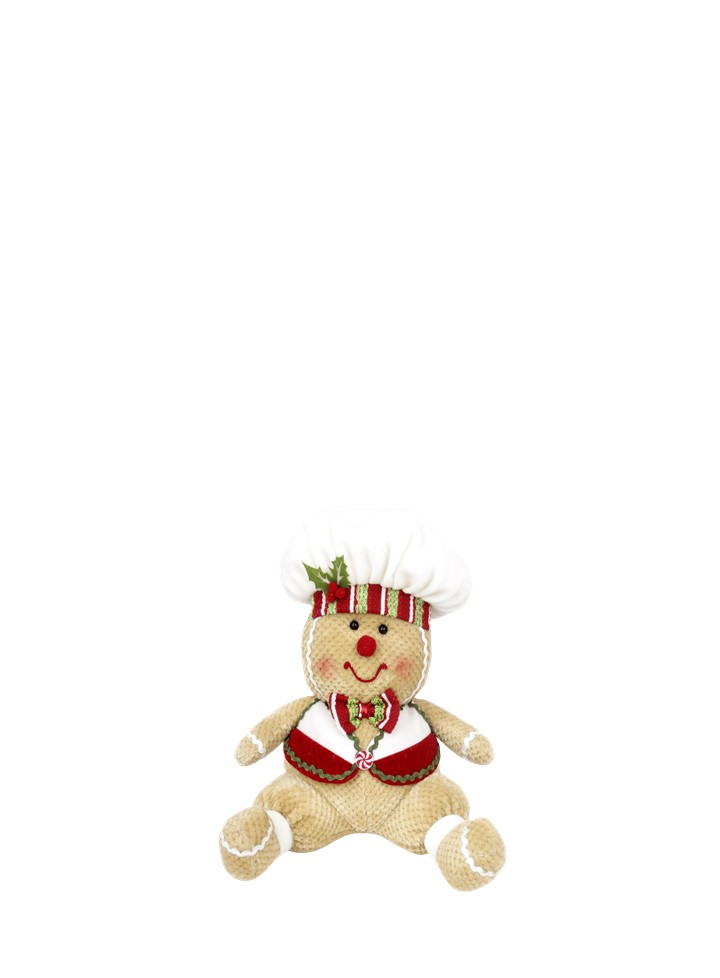 Gingerbread Man Plush Sitting Boy | St Nicholas Christmas Cave