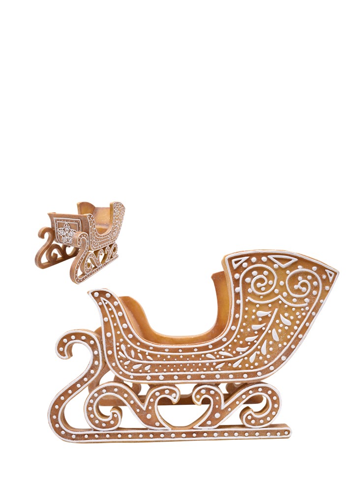 Gingerbread Sleigh Decor Piece | St Nicholas Christmas Cave