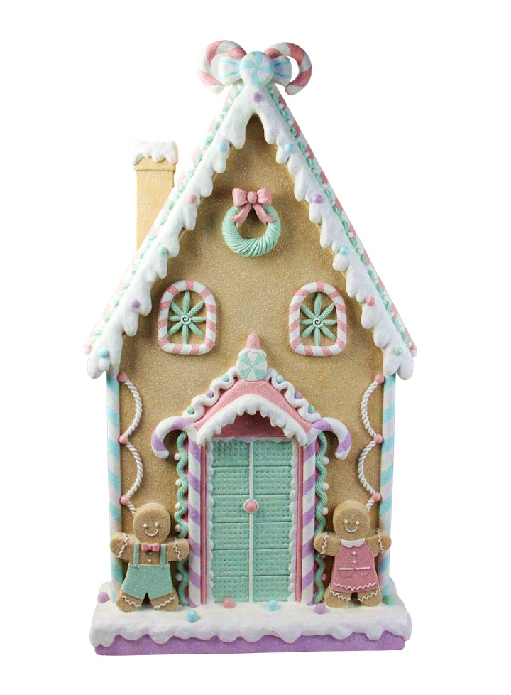 Soft Pastel Gingerbread Facade LED | St Nicholas Christmas Cave