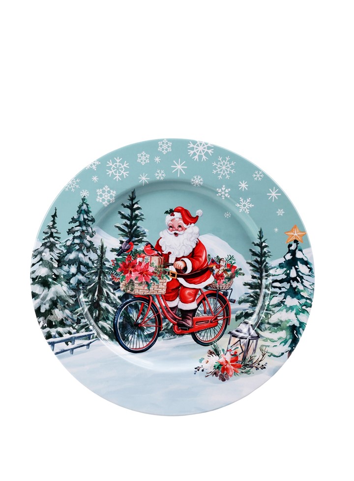 Metal Christmas Santa Plate | St Nicholas Christmas Cave