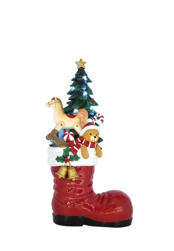 Santa Toy Boot Led - St Nicholas Christmas Cave